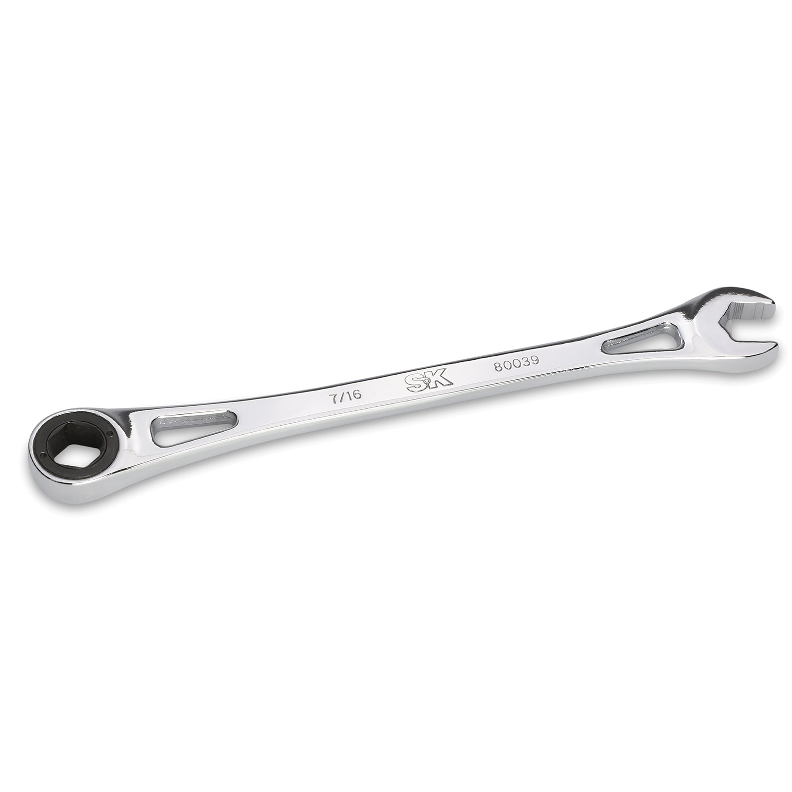 7/16" 6 Point Fractional Combination Chrome X-Frame® Wrench – SK Tools ...