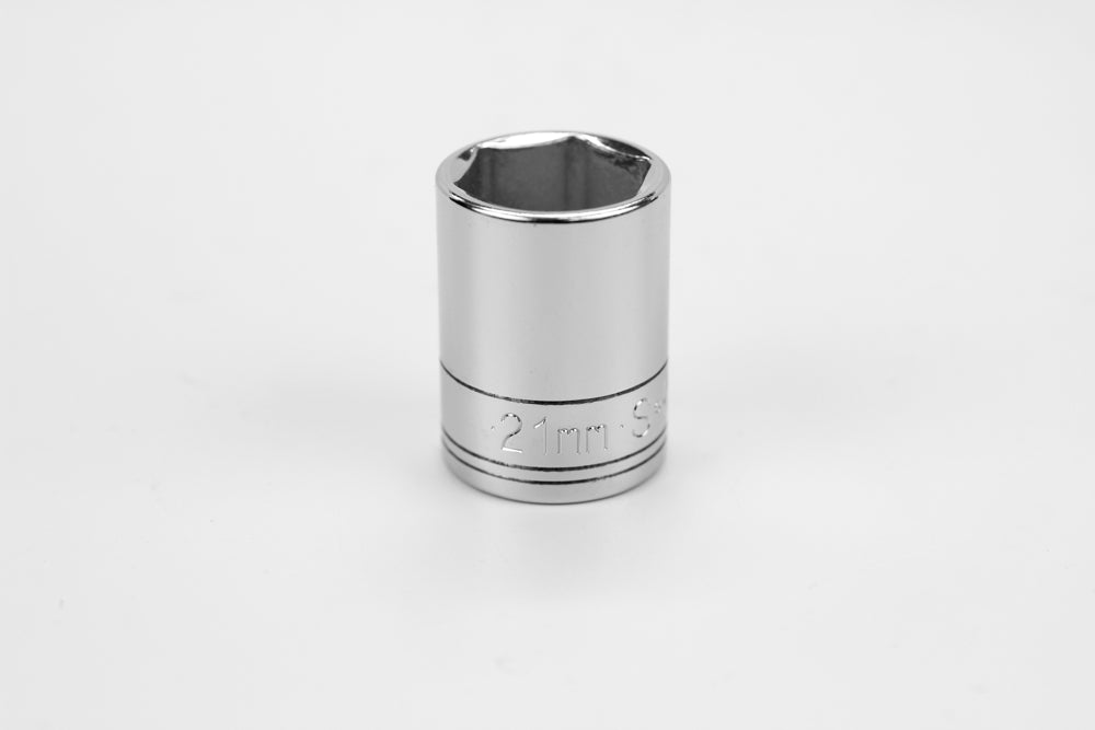 21 mm 1/2" Drive 6 Point Metric Standard Chrome Socket – SK Tools USA, LLC