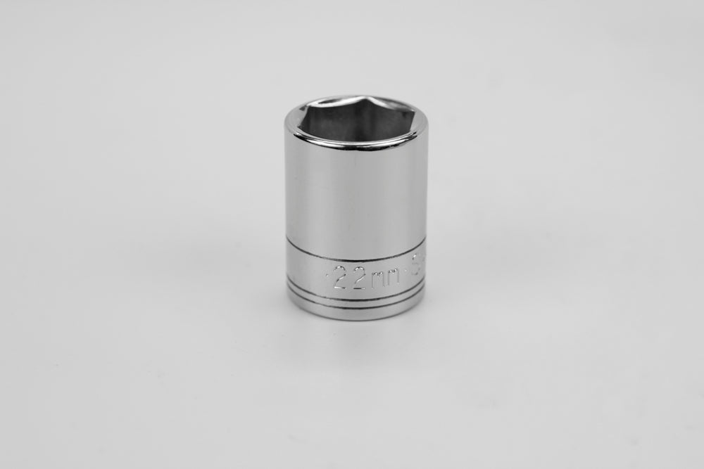 22 mm 1/2" Drive 6 Point Metric Standard Chrome Socket – SK Tools USA, LLC