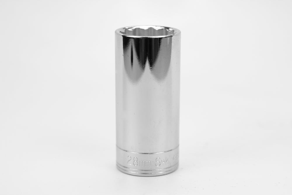 28 mm 1/2" Drive 12 Point Metric Deep Chrome Socket – SK Tools USA, LLC