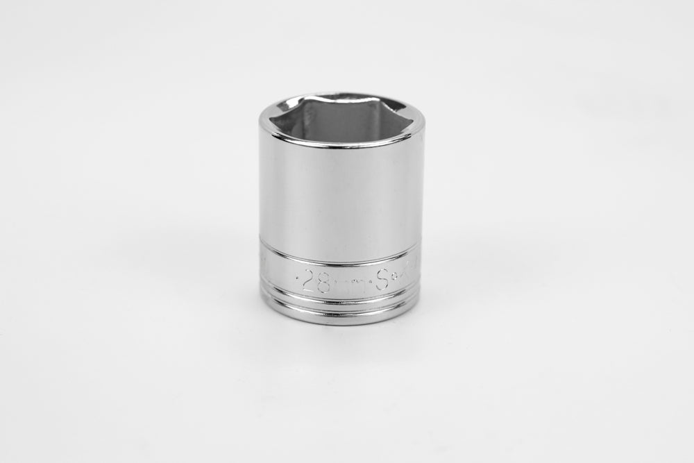 28 mm 1/2" Drive 6 Point Metric Standard Chrome Socket – SK Tools USA, LLC